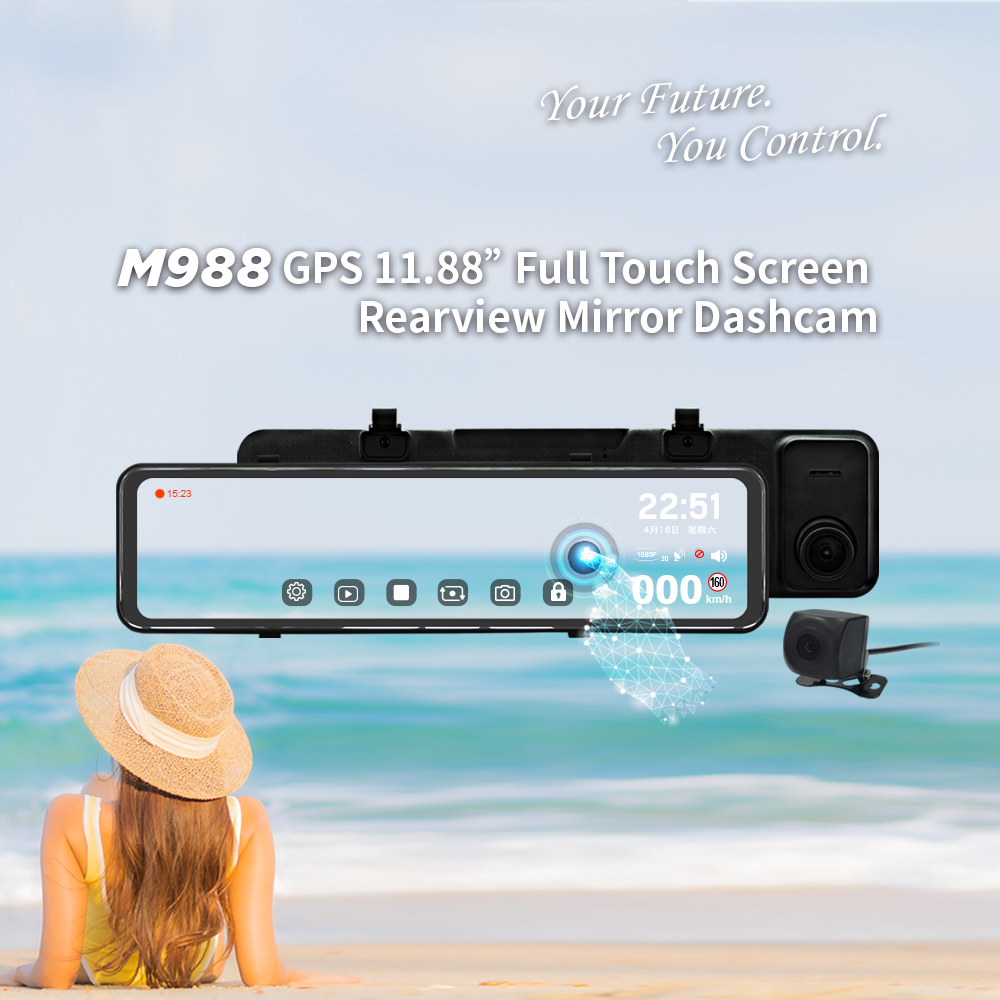 M988 GPS Full Touch Screen Rearview Mirror Dashcam│abee Taiwan│Advanced Technology ...